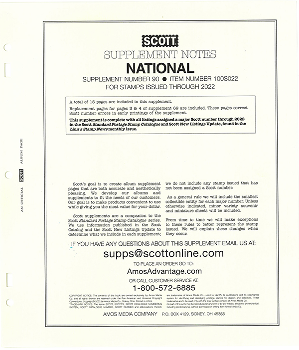 Scott Catalogue 2022